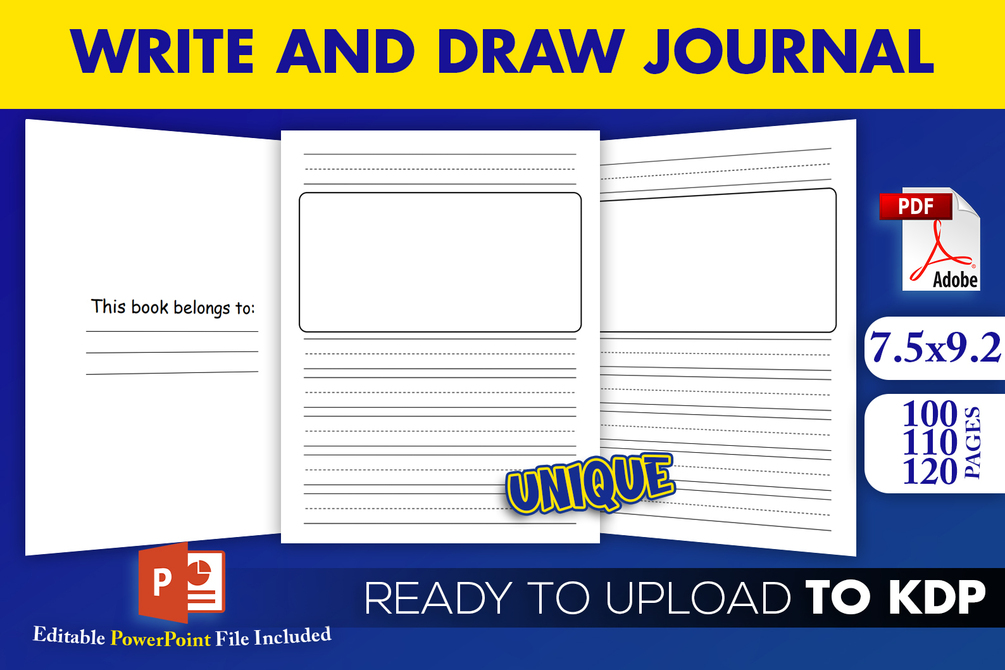 Write and Draw Journal for Kids | KDP Interior Template Ready to Upload