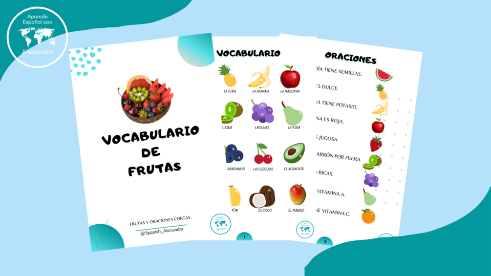 Vocabulario de frutas.