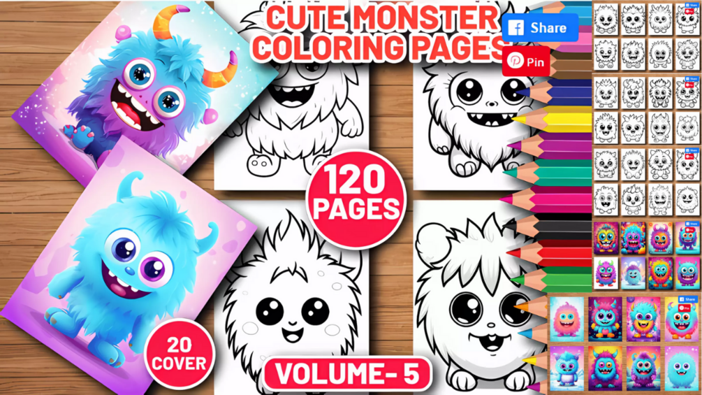 120 Cute Monster Coloring Pages V - 5
