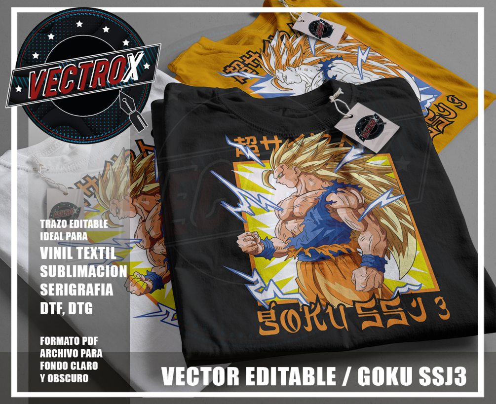 Vector Editable - Goku SSJ 3