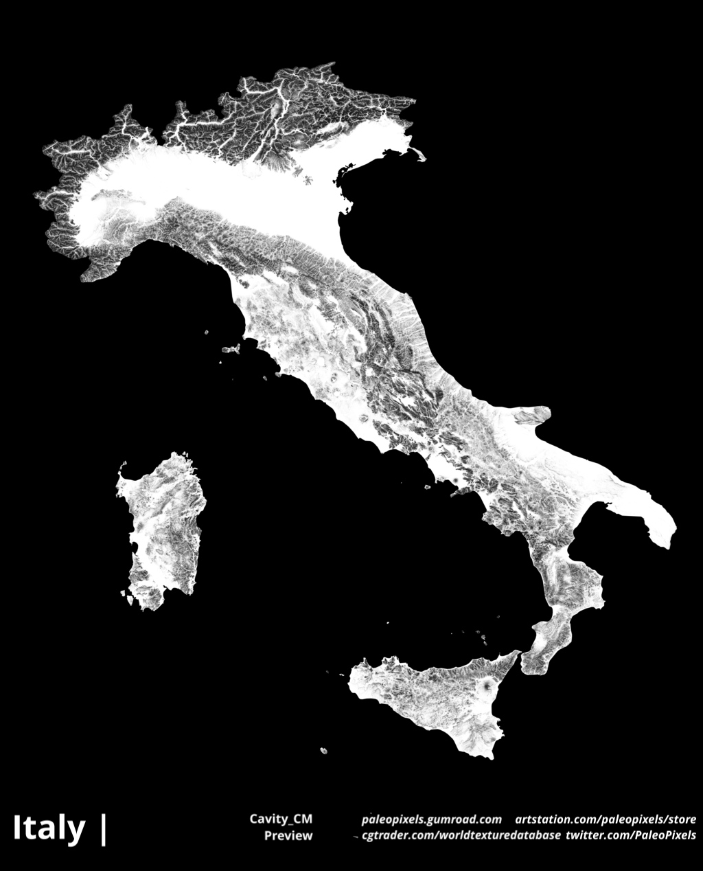 Italy - Texture pack Satellite Images, Height, Occlusion, FBX etc.