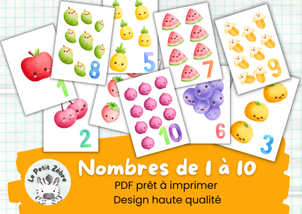 10 CARTES EDUCATIVES NOMBRES