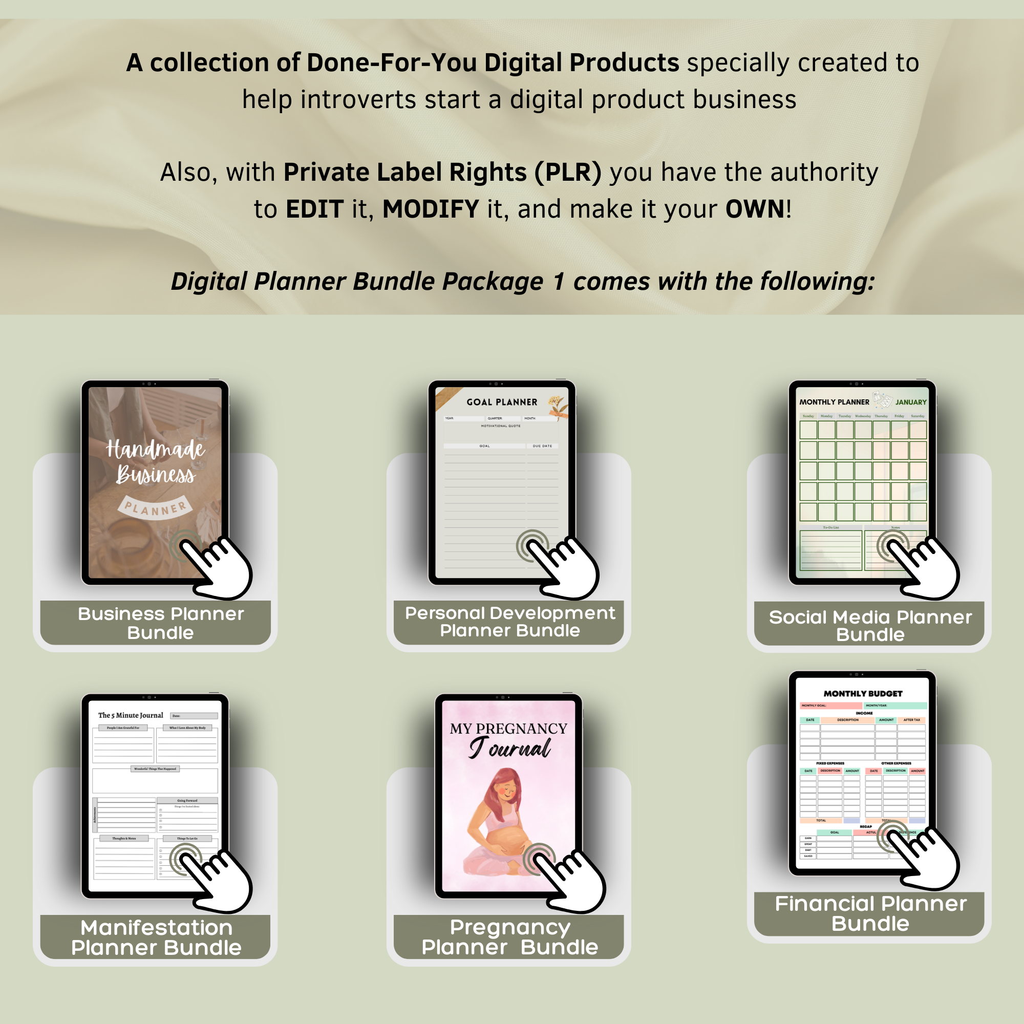 Customizable Digital Planner Bundle Package with Resell Rights (PLR)