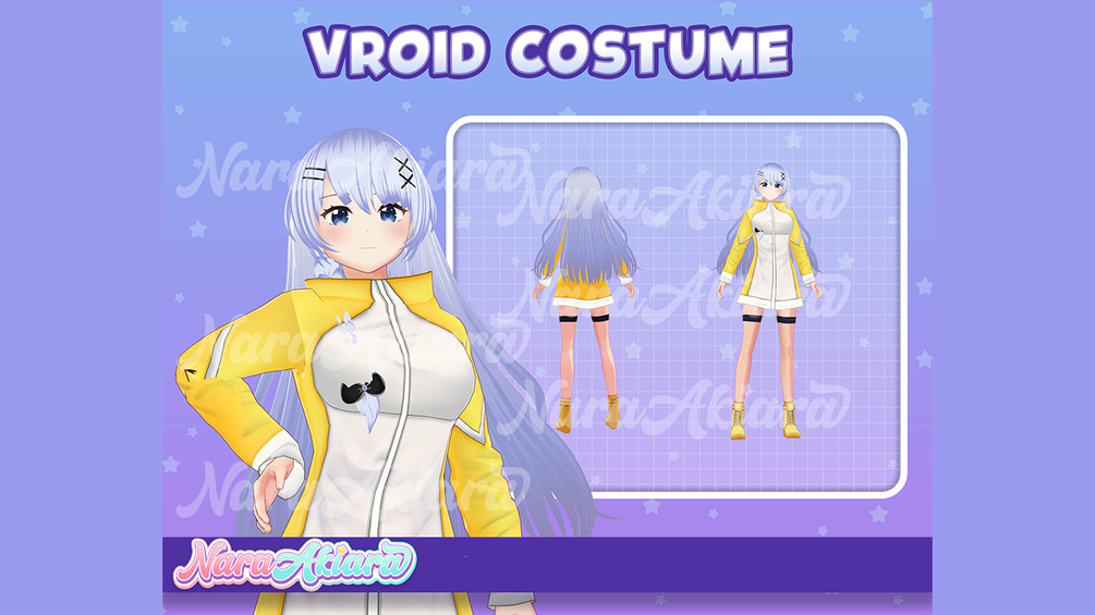 Show Your Style with 3D Vroid Clothes Yellow Casual Cyberpunk Jacket ...