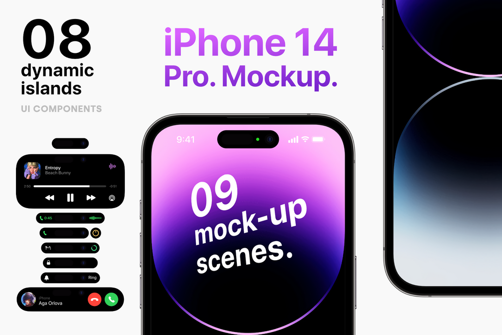 iPhone 14 Pro Mockup Dynamic Islands FREE