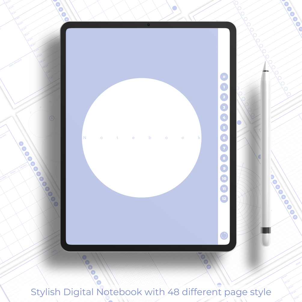 Digital Notebook for Goodnotes or Notability_Lilac Purple