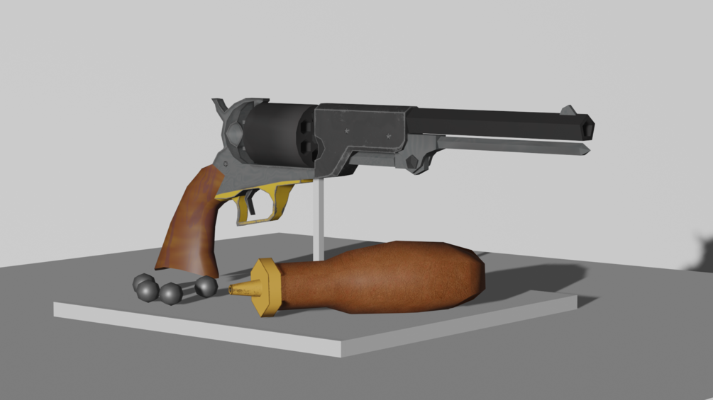 Low Poly Colt Walker Revolver
