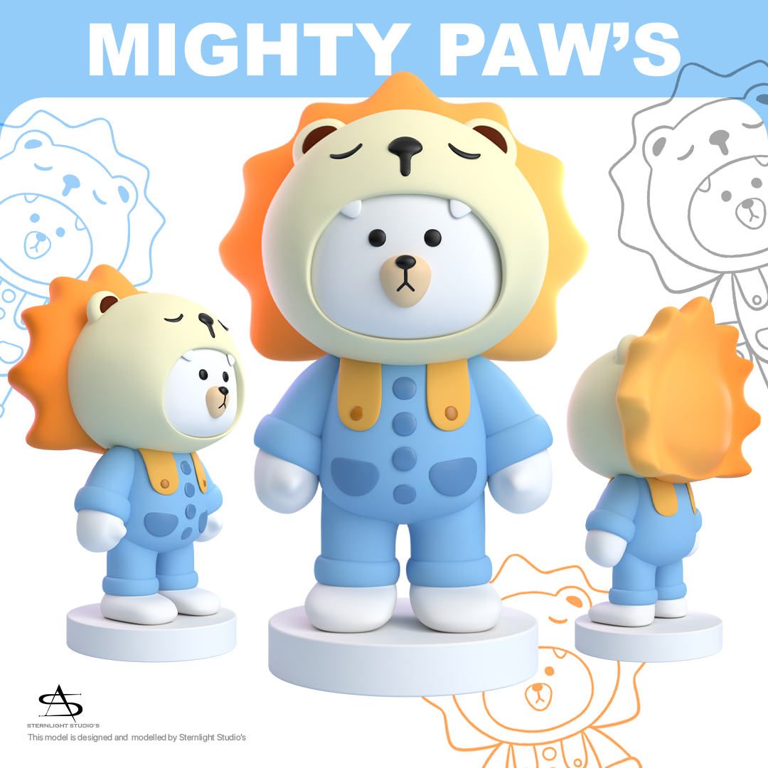 Mighty Paws - Cute Bear 3d Model