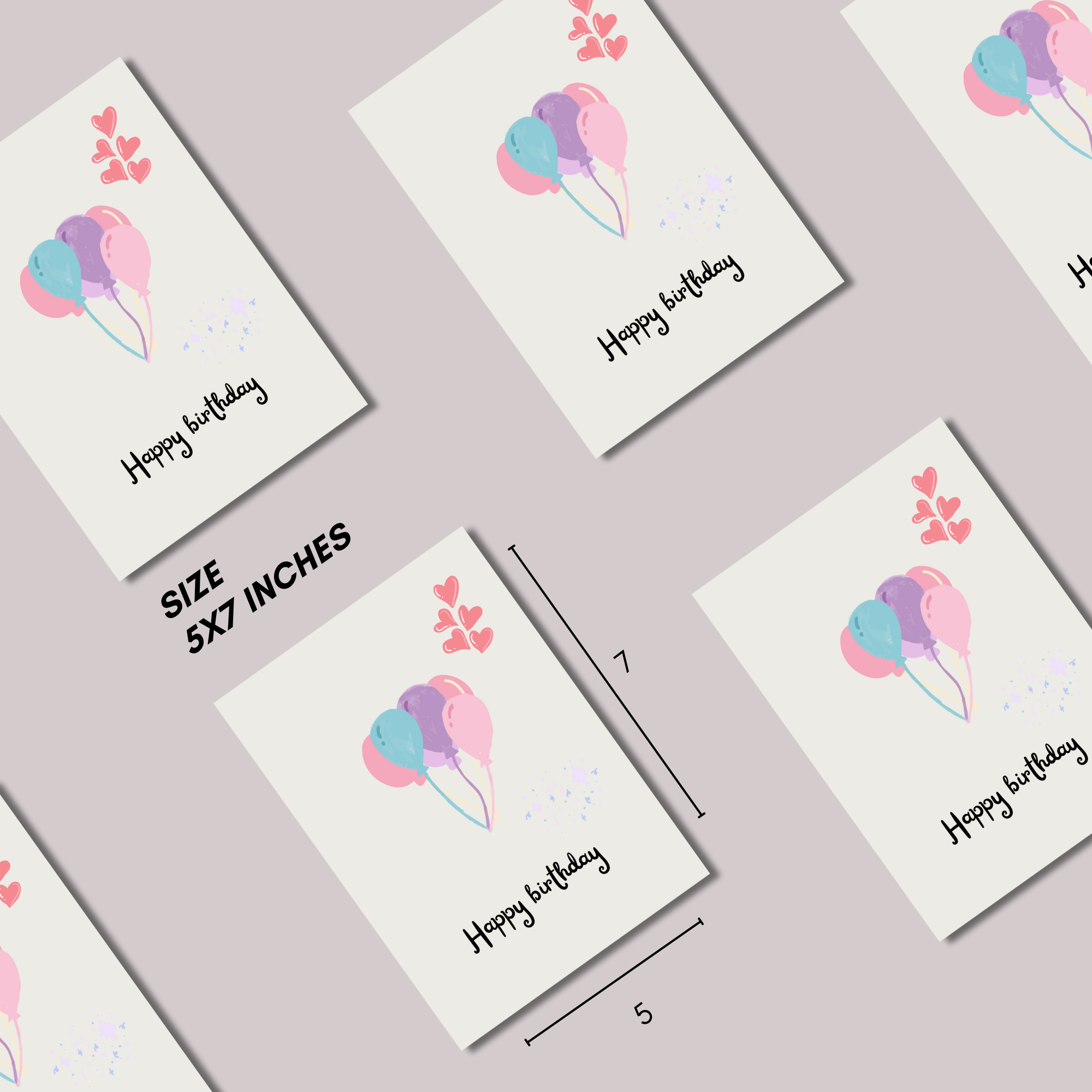 Aesthetic digital birth day cards - instant download