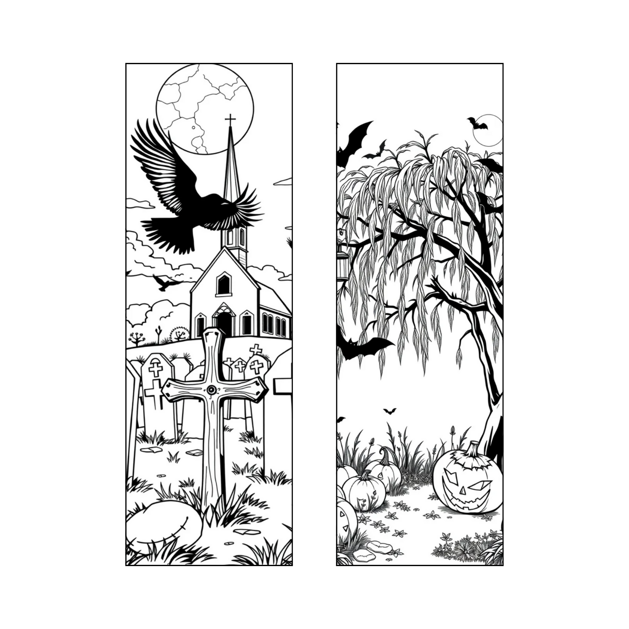 Halloween Coloring Bookmarks – Printable Colorable Bookmarks ...