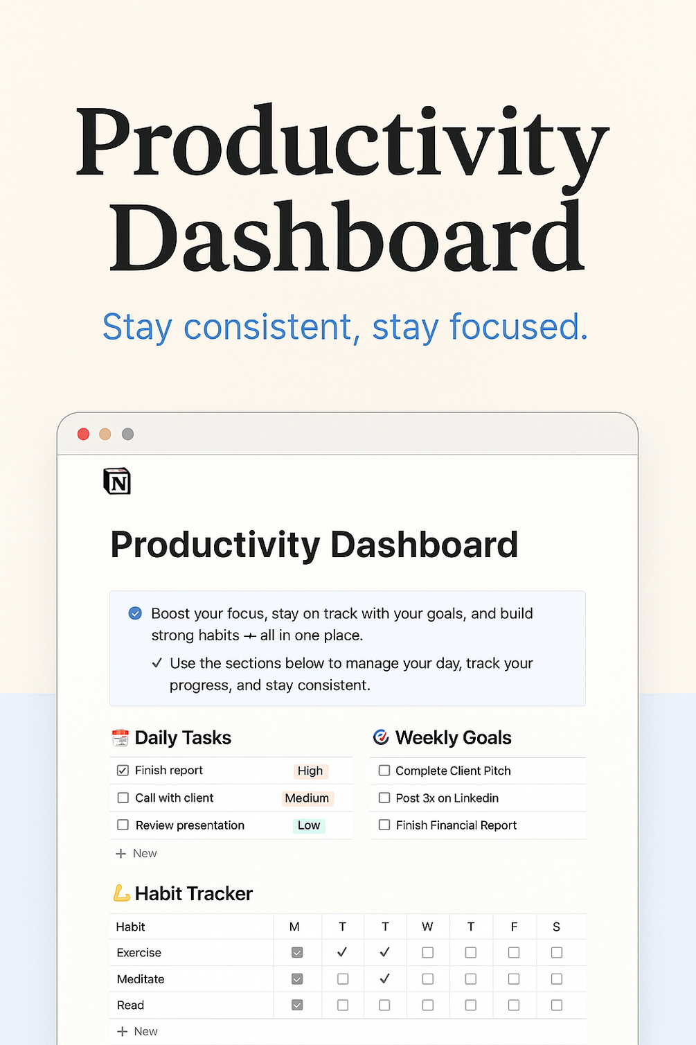 Productivity Dashboard