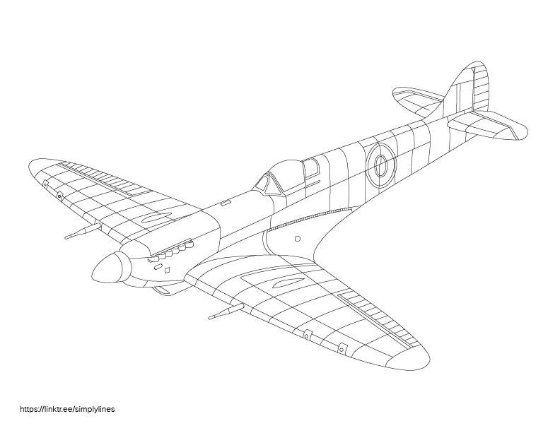 Spitfire Colouring Page