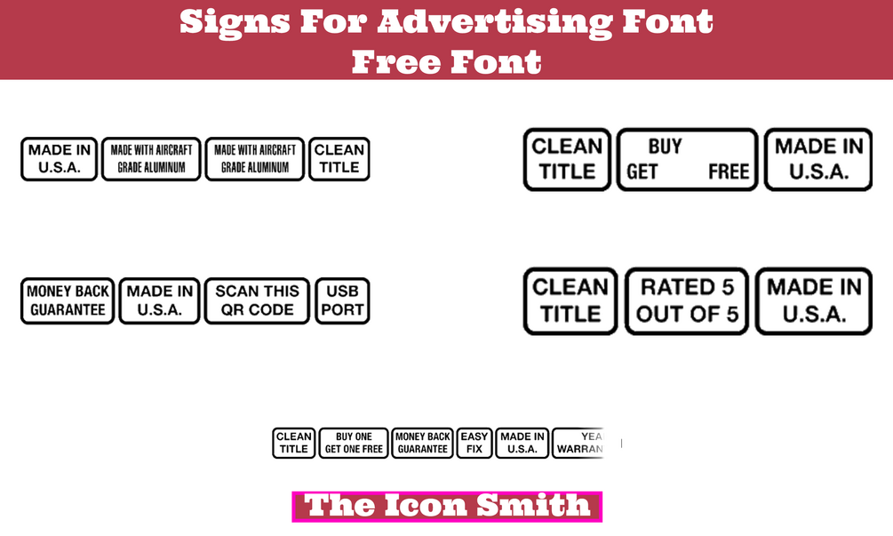 Free Signs For Advertising Font F14518