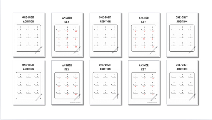 FREE-Addition Practice Mini Pack with Answers