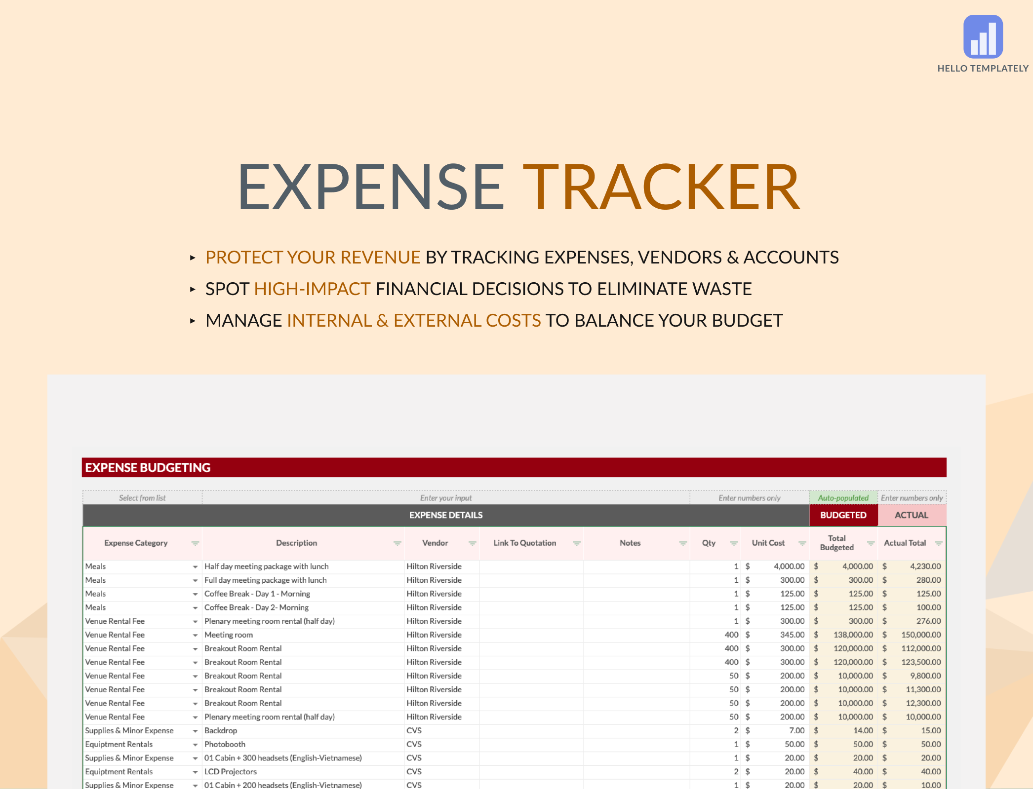 Event Planner Template | EXCEL, Google Sheets