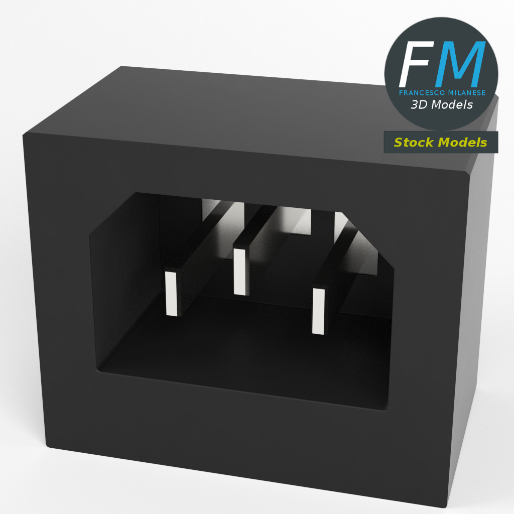 3D MODEL - Power input socket