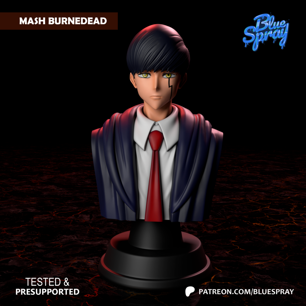 Mash Burnedead Sculpture Bust (Mashle) - BlueSpray3D Models
