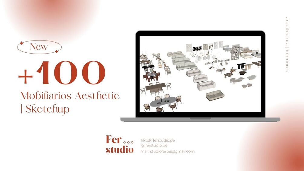 +100 Mobiliarios Aesthetic | Sketchup