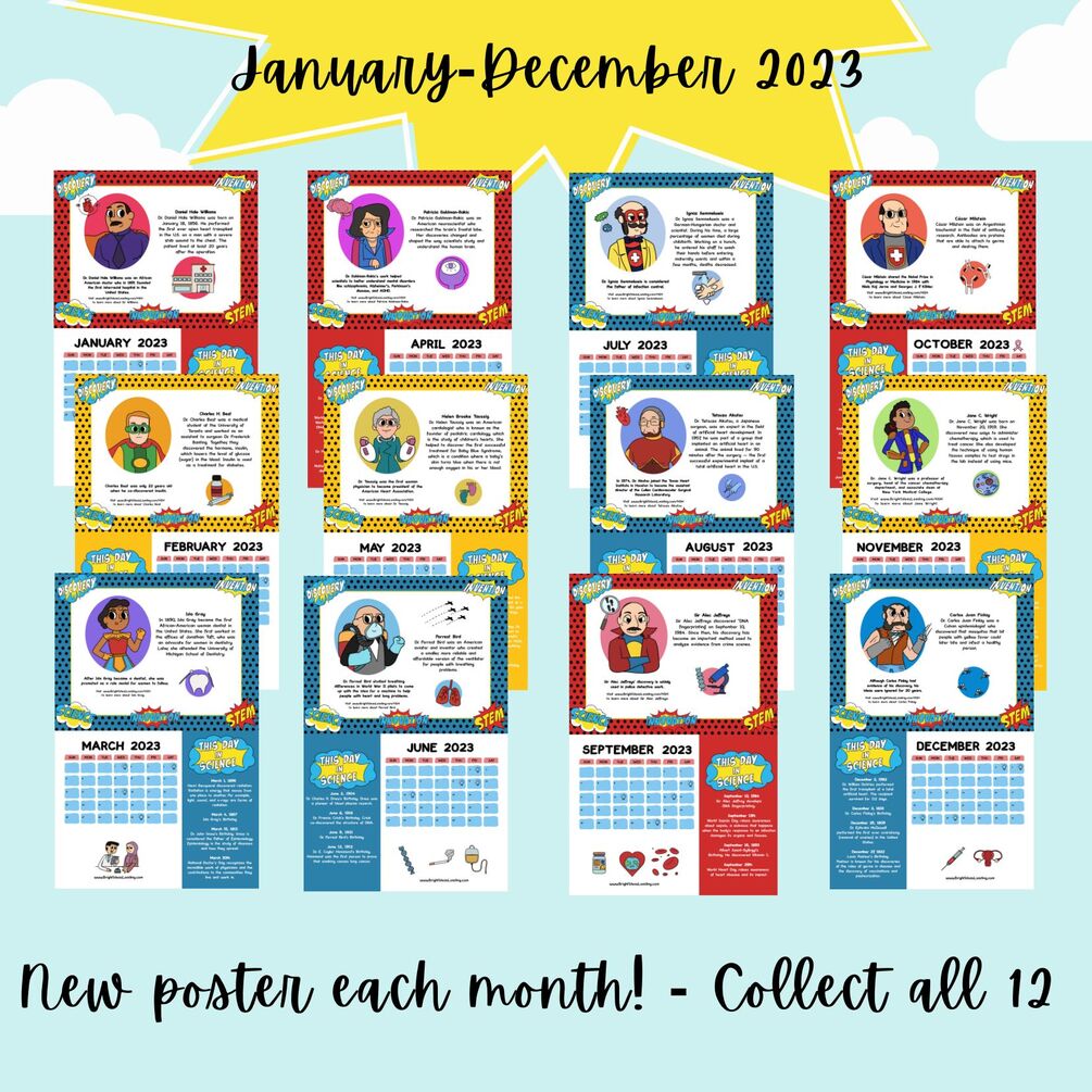 STEM Monthly Poster Series for Kids - Health Science Heroes
