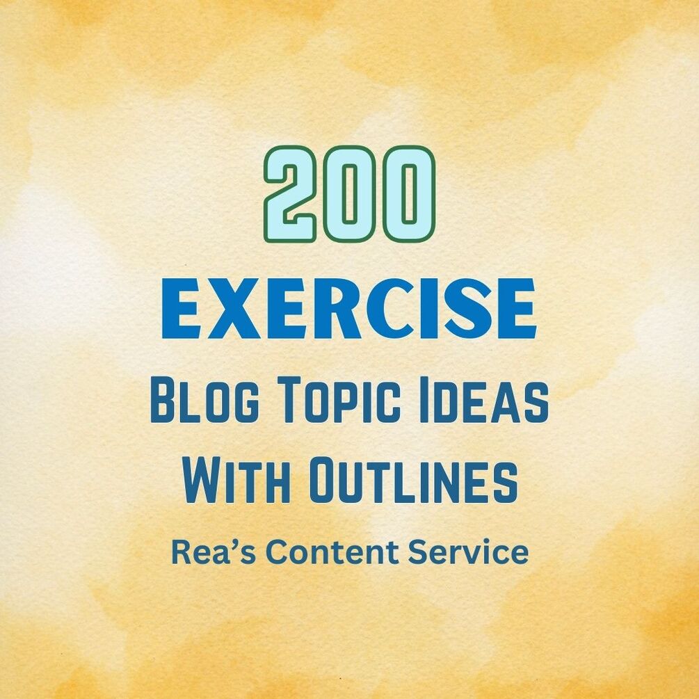 200 Exercise Blog Topic Ideas With Outlines