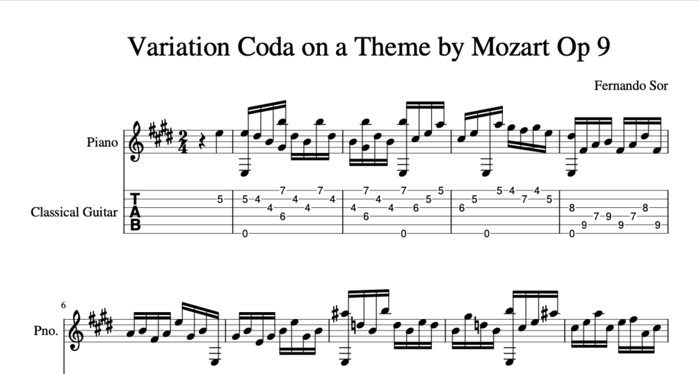 Variation Coda on a Theme by Mozart Op 9