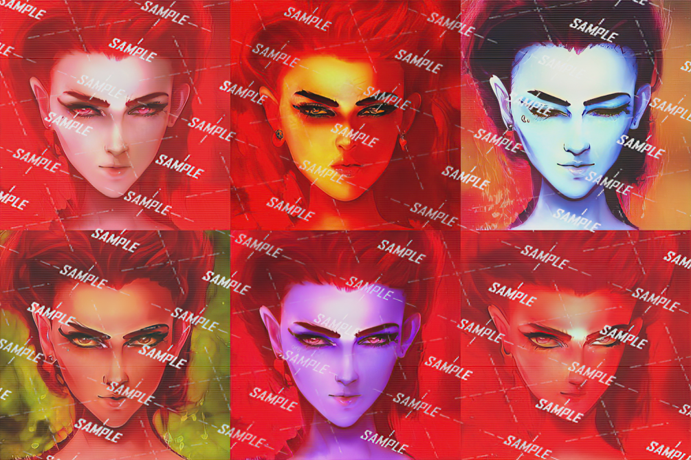 HD Video Game Digital Art 115 Individual Fierce Fiery Woman Face Portrait