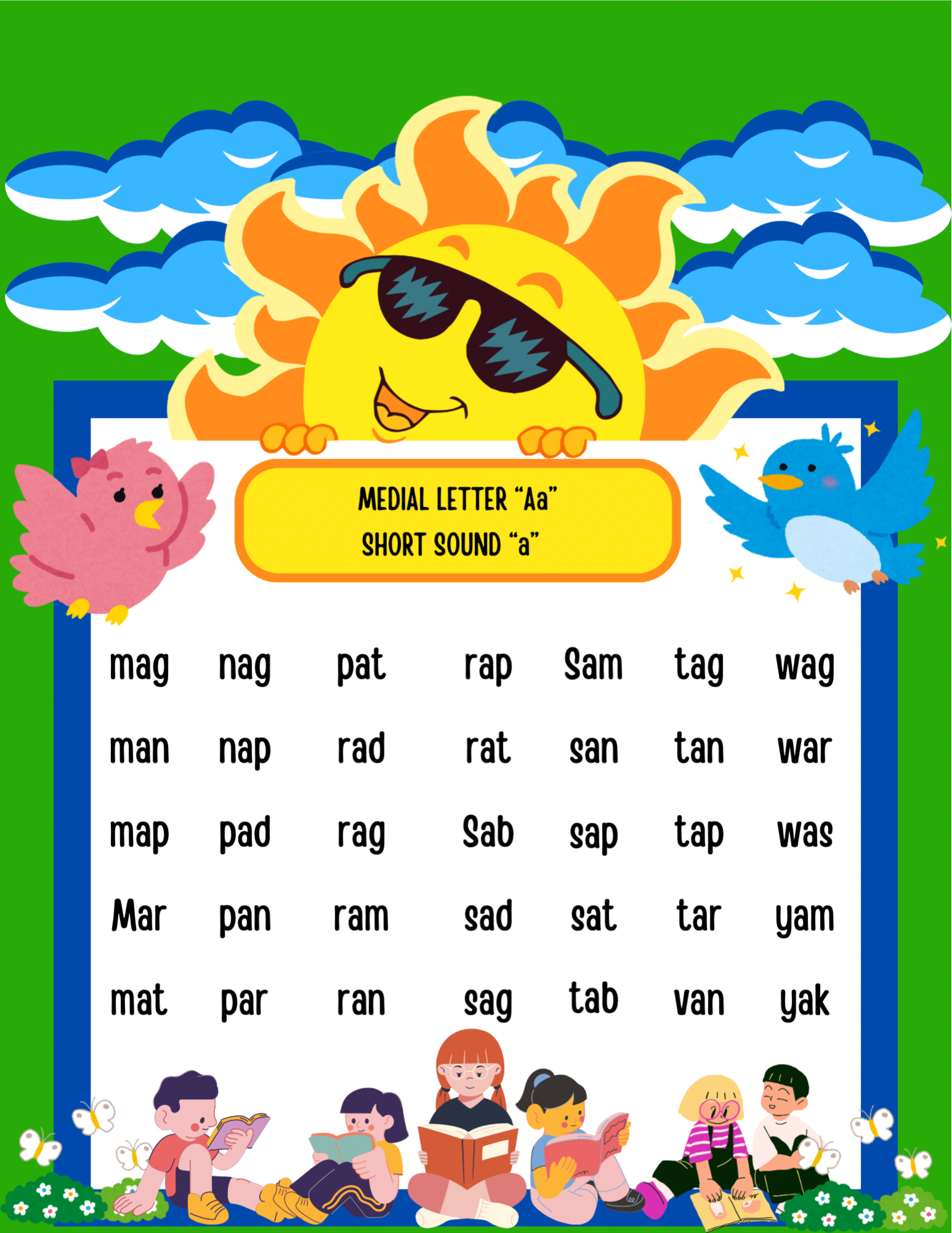 READING FOR BEGINNERS #1 VOWELS "A,E,I,O,U" SHORT SOUND (printable and ...