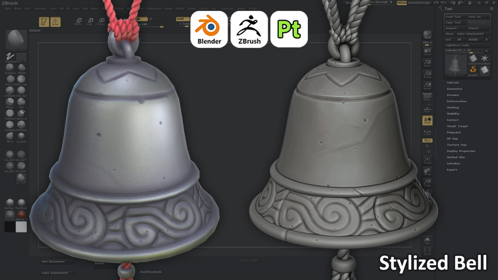 Stylized Fantasy Bell For Games 3D Art / Tutorial