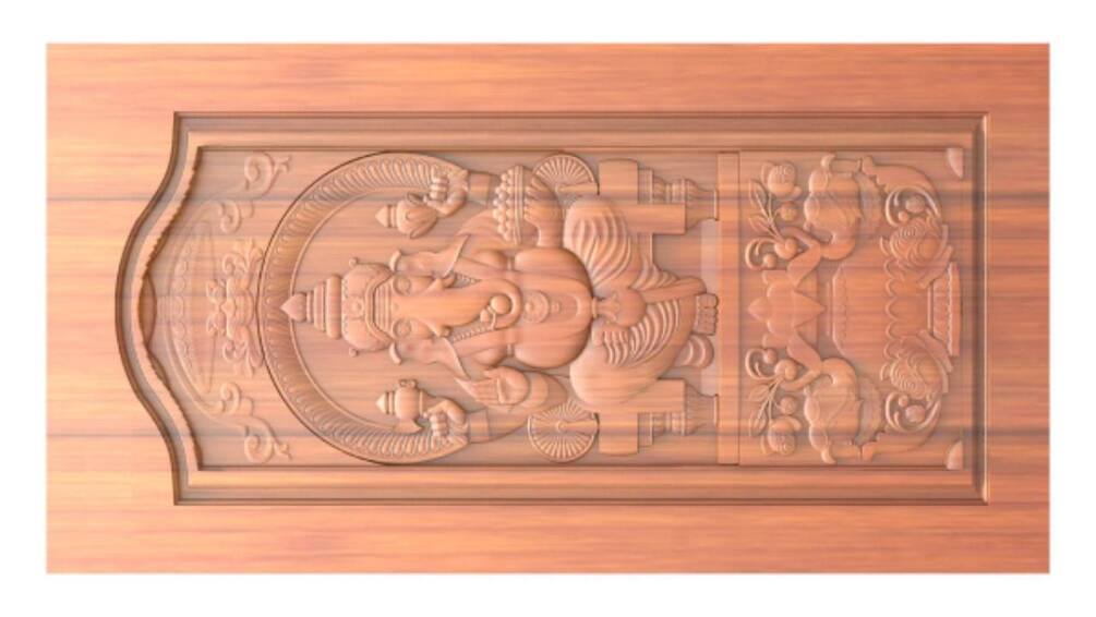 CNC ArtCAM Design: Intricate Ganesh Carved Wooden Panel