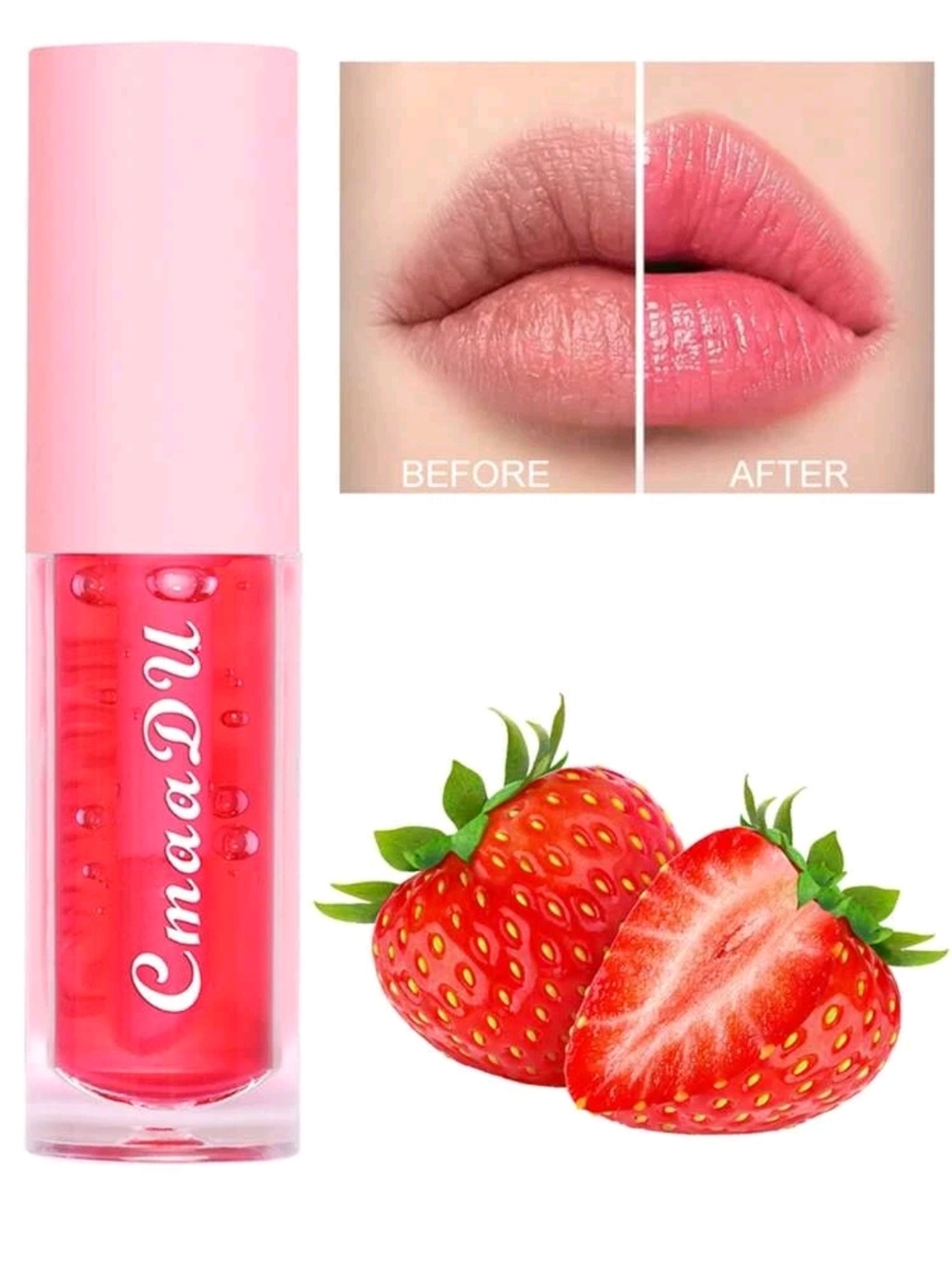 Strawberry Fruit Flavor Moisturizing Color Changing Lip Glaze