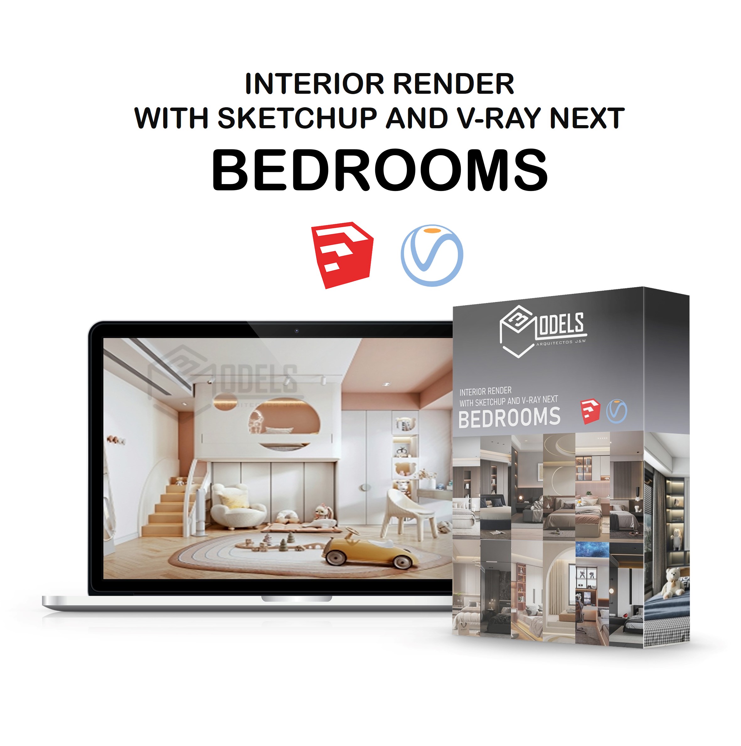 Bedrooms Rendering Package - for Sketchup