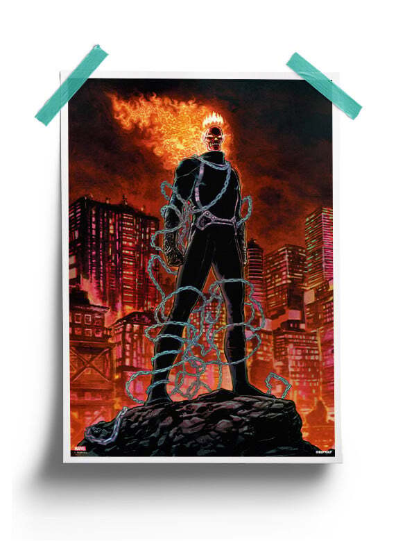 MARVEL OFFICAL POSTER - GHOST RIDER - 12" X 18" MATTE FINISH