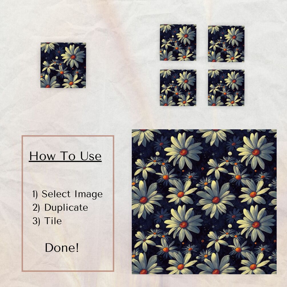 Daisy Flower Seamless Pattern / Digital Paper Set