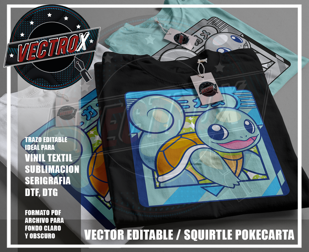 Vector Editable - Squirtle Pokecarta