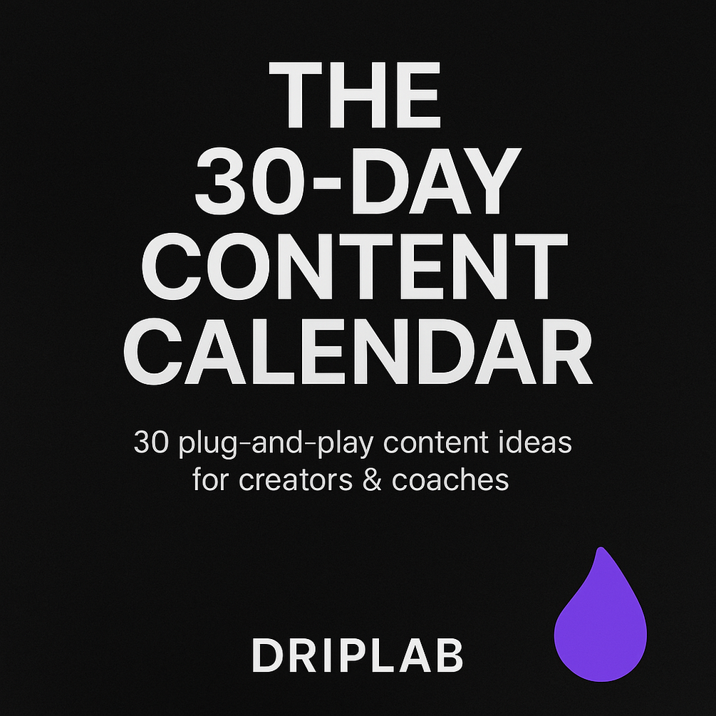 30 DAY CONTENT CALENDAR