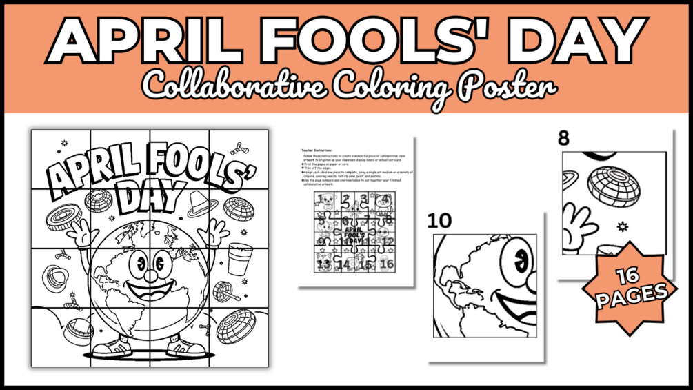 April Fools' Day Collaborative Poster Art Coloring Pages | Bulletin ...