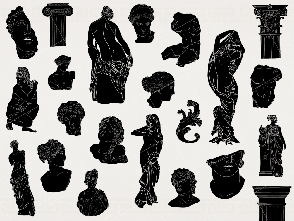 Ancient Greek Roman Mythology | 200+ svg png eps + FREEBIES | Sculpture ...