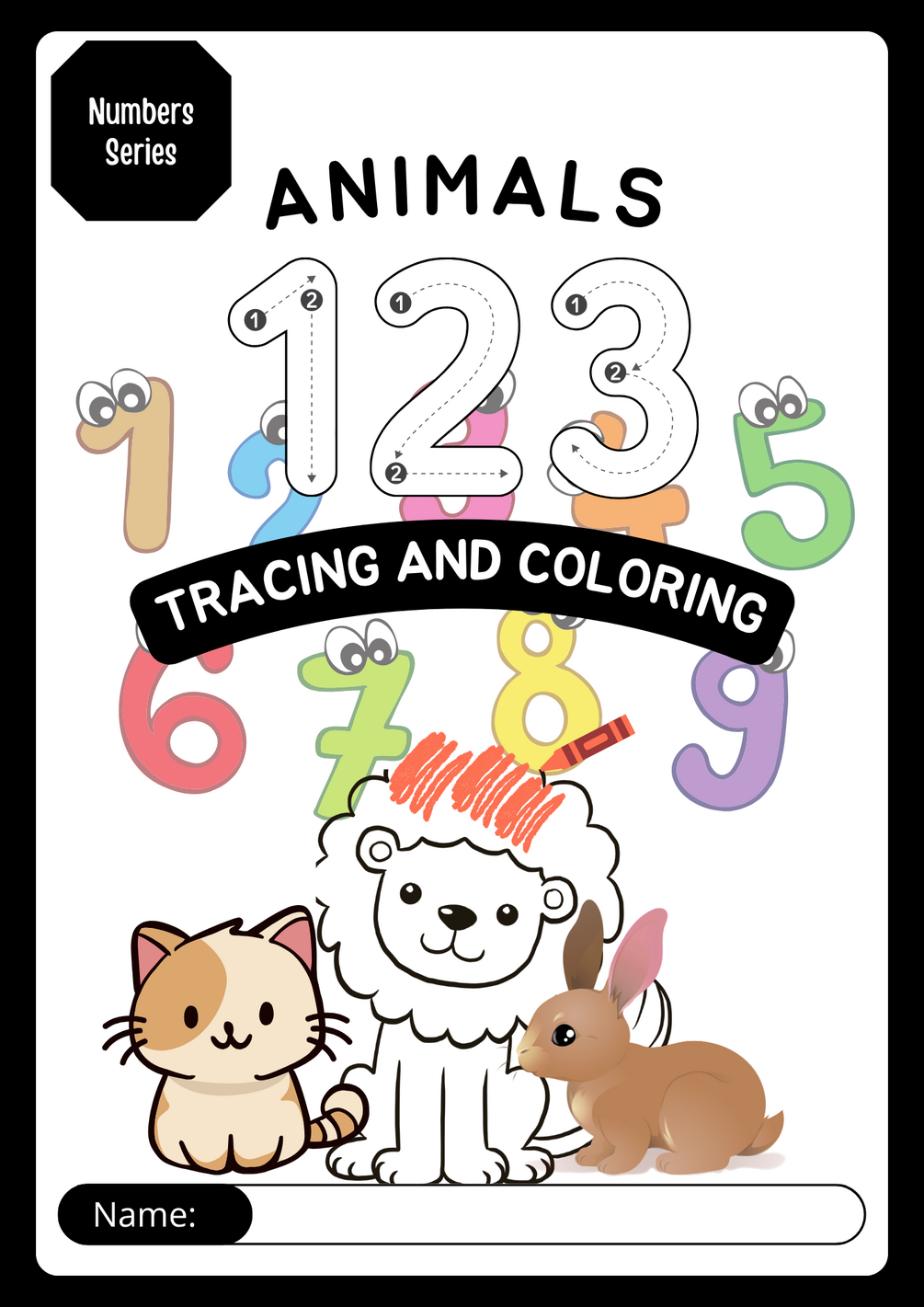 Numbers Tracing and Coloring Book
