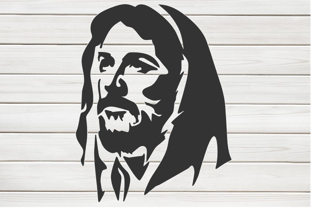 Loving Jesus Christ Face Stencil Template design print Digital Download ...