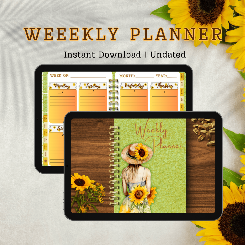 Undated Weekly Planner | Undated | PLR | Digital Planner | With ready ...