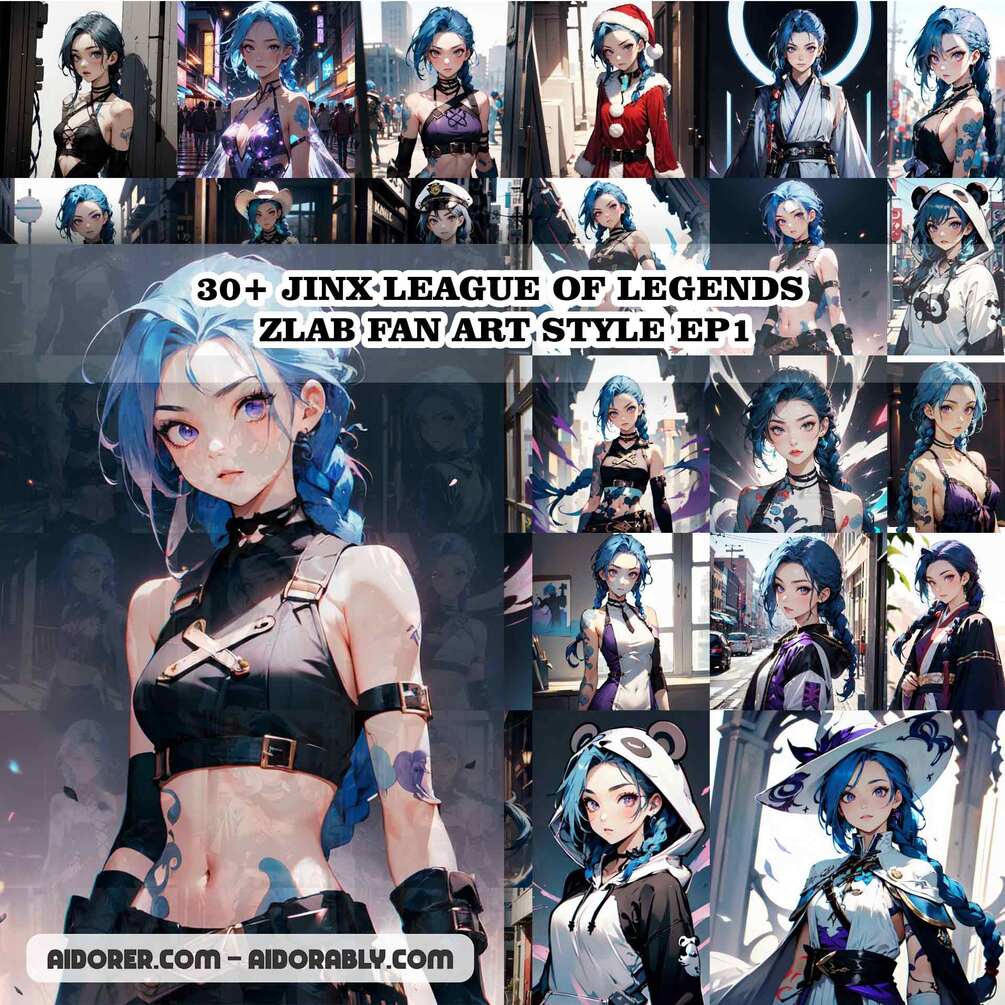 30+ JINX LEAGUE OF LEGENDS ZLAB FAN ART STYLE EP1