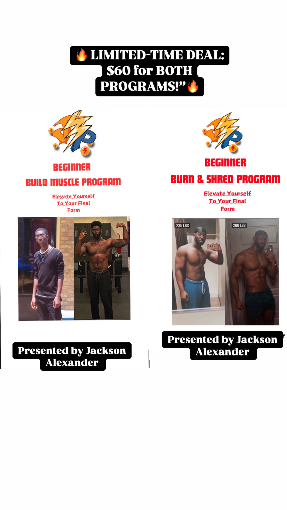 Beginner Fitness Bundle: Build Muscle & Burn Fat Programs