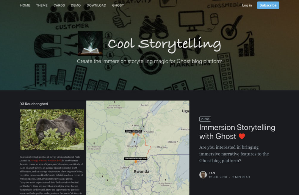 Storytelling theme for Ghost