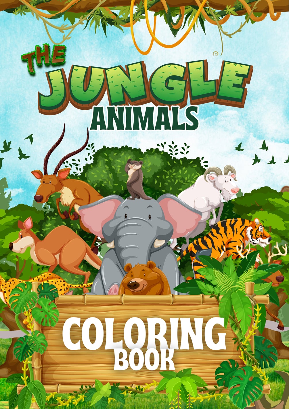 Animal Jungle Coloring Book