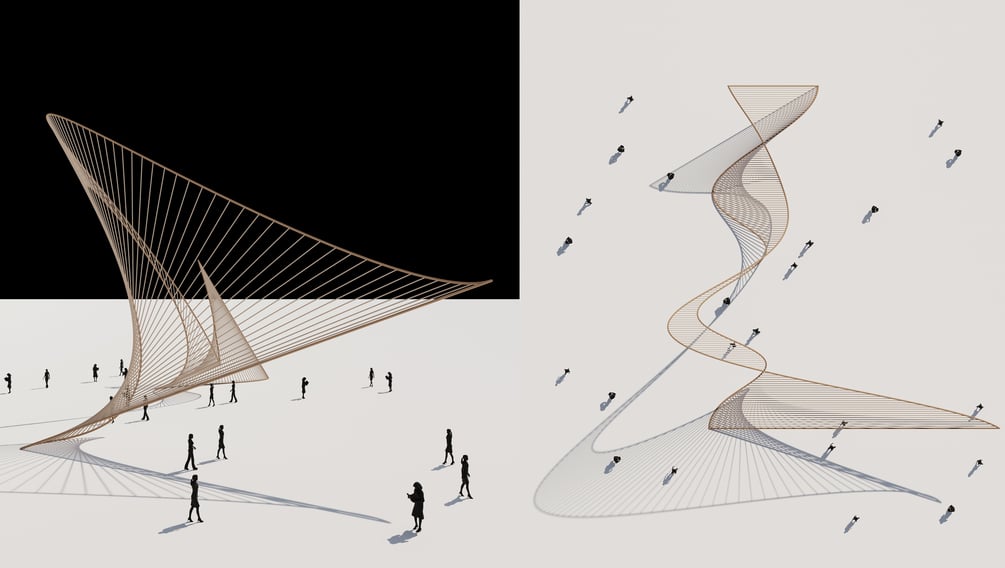 Sine Curve Gate Pavilion Rhino Grasshopper File