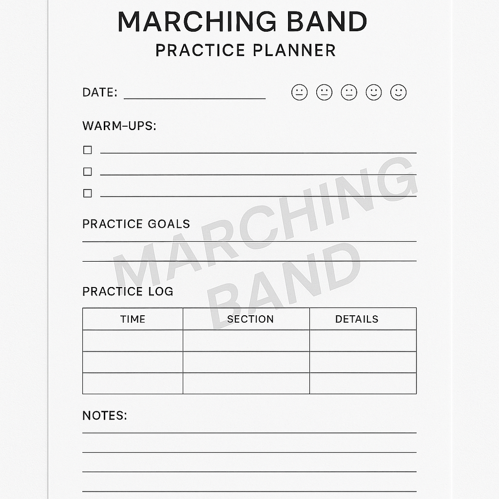 Marching Band Practice Planner