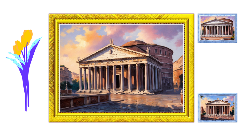 Downloadable Digital Art of the Pantheon in Rome with a Captivating ...