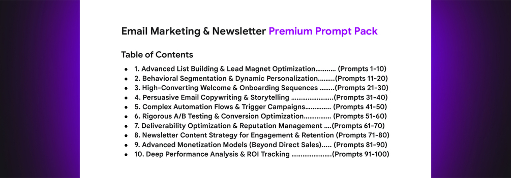100 Email Marketing Premium Prompt Pack + 200 Follow Up