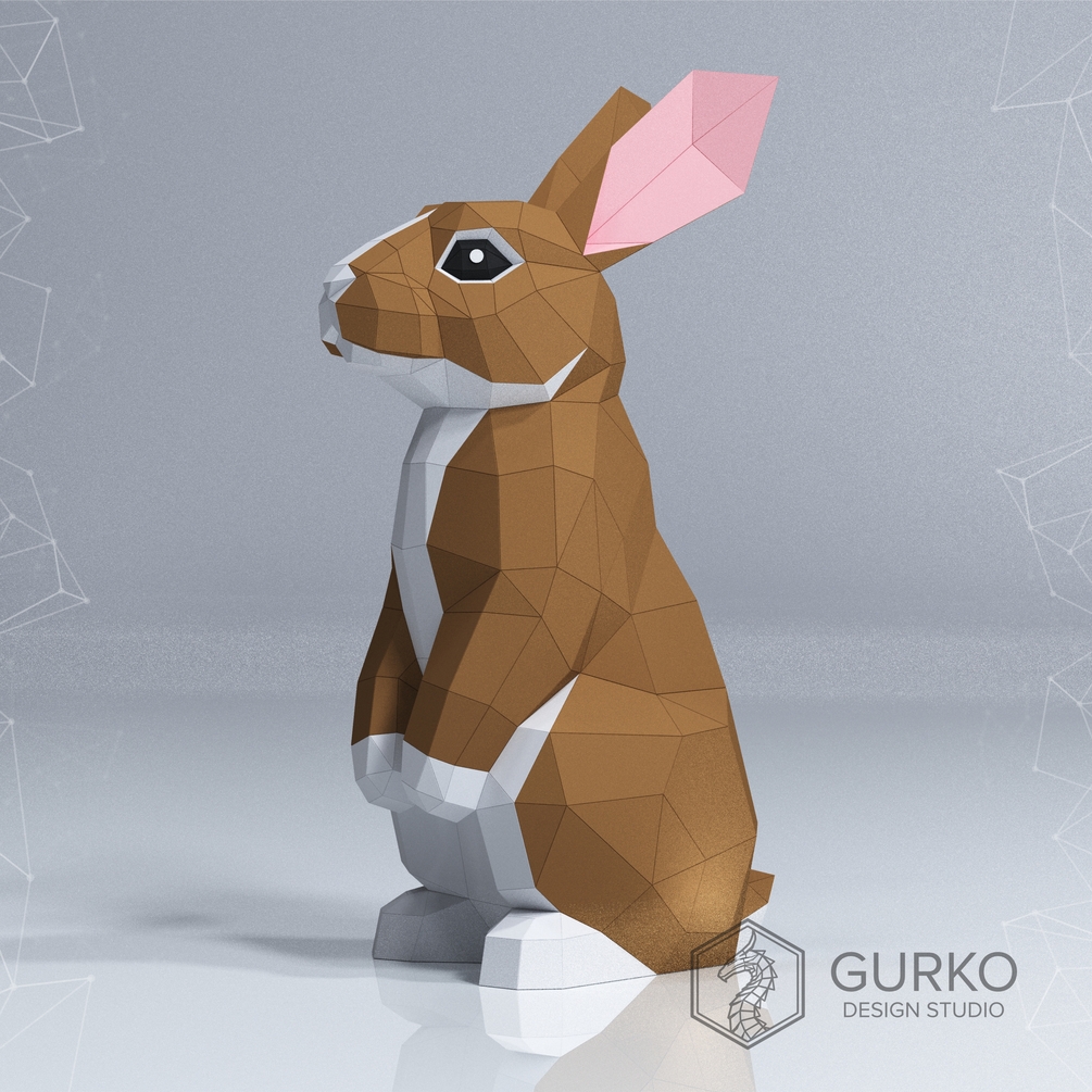 Standing Rabbit, Gurko studio, Papercraft, 3D Origami, Paper Sculpture ...