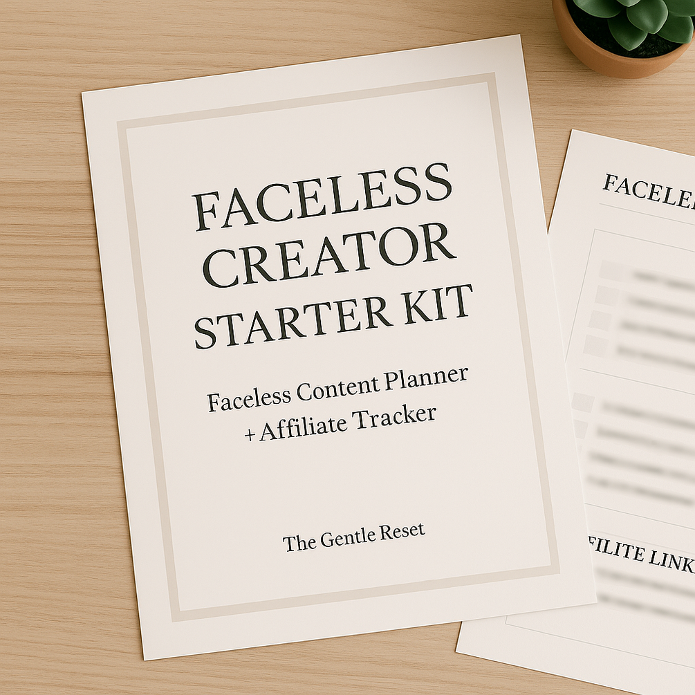 Faceless Creator Starter Kit 📄 7-page printable PDF for calm ...